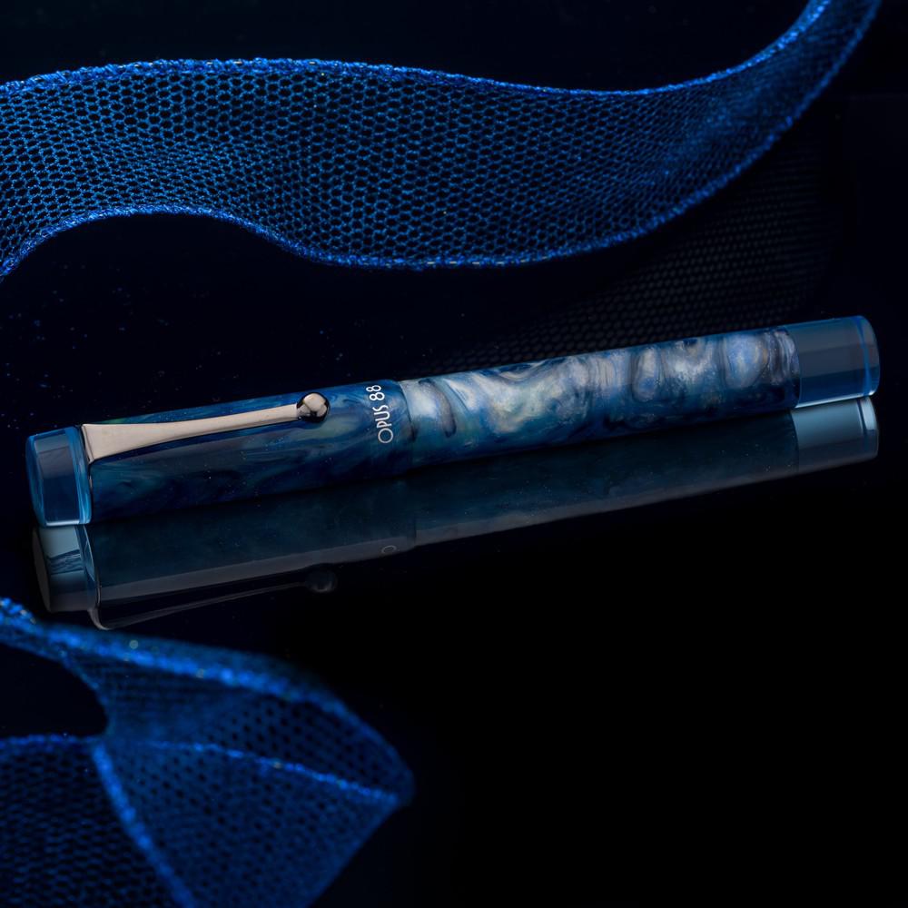 Opus 88 Demonstrator Blue Sapphire Fountain Pen | EndlessPens